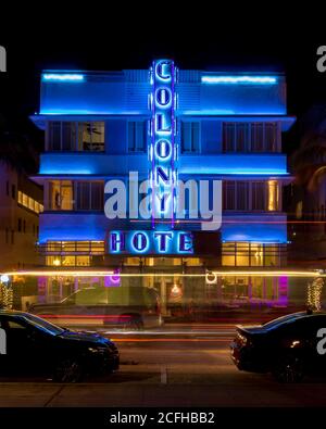 The amazing lights of Deco Drive Stock Photo - Alamy