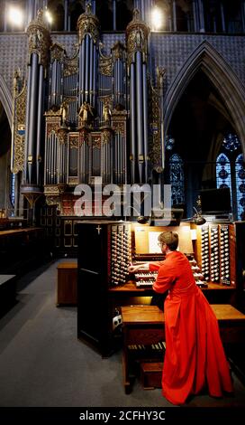 Westminster Abbey organist Peter Holder, during a rehearsal before ...