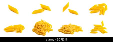 Penne Rigate Raw Pasta is a short pasta with oblique cuts and a ribbed ...