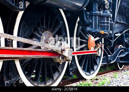 Industrial rail car wheels closeup photo. Old rusty train wheels. Wheel ...