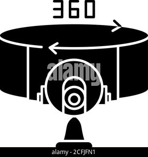 Full camera rotation black glyph manual label icon Stock Vector Image & Art - Alamy