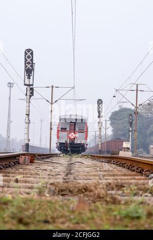 Indian brake van with goods train Stock Photo - Alamy