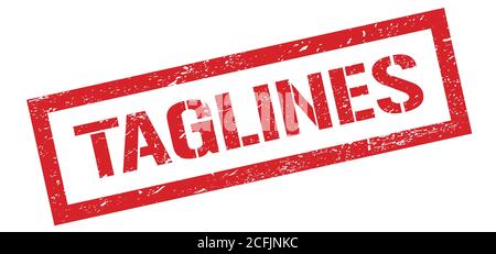 TAGLINES red grungy rectangle stamp sign Stock Photo - Alamy