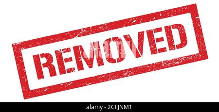 REMOVED red grungy rectangle stamp sign Stock Photo - Alamy
