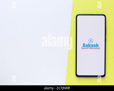 Assam, india - September 6, 2020 : Aakash logo on phone screen stock ...