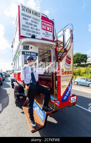 Ensignbus route 68 open top bus on a hot day in Southend on Sea, Essex ...