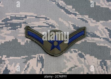 August 31, 2020. US AIR FORCE branch tape and Staff Sergeant rank patch ...