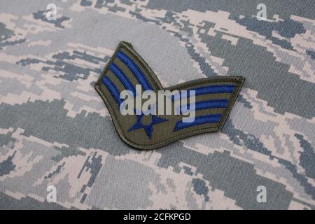 August 31, 2020. US AIR FORCE branch tape and Staff Sergeant rank patch ...