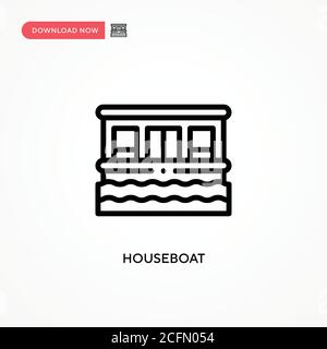 Houseboat vector icon. Modern vector illustration concepts. Easy to ...