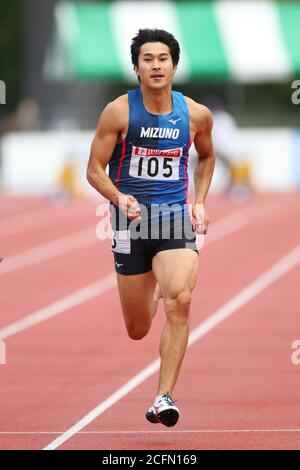 Fuji Hokuroku Men's 100m Final at Mt.Fuji Springs Stadium, Yamanashi ...