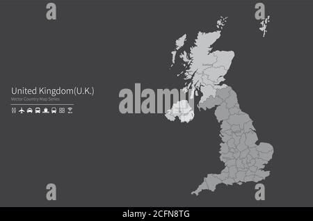 Map of United Kingdom countries - England, Wales, Scotland and Northern ...