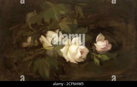 Park Stuart - Pink Roses 1 - British School - 19th Century Stock Photo ...
