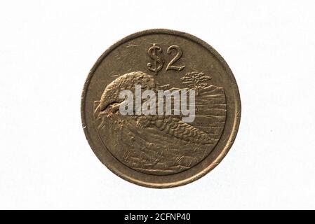 An African Pangolin, an endangered animal, on the 2 dollar coin of ...