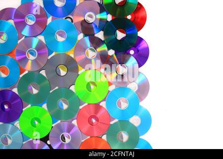 color CD and DVD isolated ond white background Stock Photo - Alamy