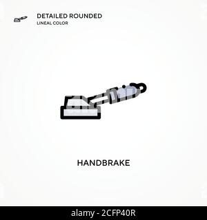 Hand brake handbrake car service icon in circle round black color ...