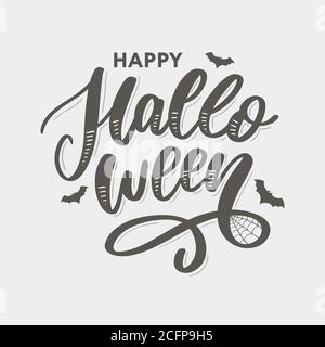 Happy Halloween Text Banner, Vector lettering calligraphy 3d set Stock ...