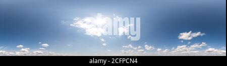 clear blue skybox with clouds as seamless hdri 360 panorama with zenith ...