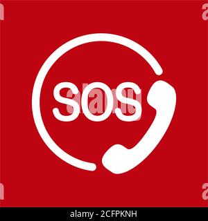 911 and SOS button. Emergency phone symbol. Round icons Stock Vector ...