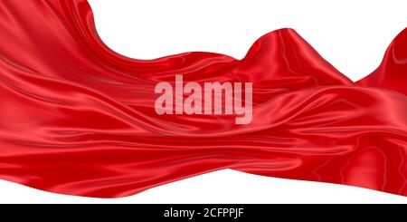 Flowing red cloth background, 3d rendering. Computer digital drawing ...