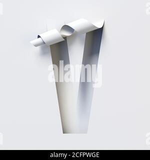 Cut out curled paper font 3d rendering letter L Stock Photo - Alamy
