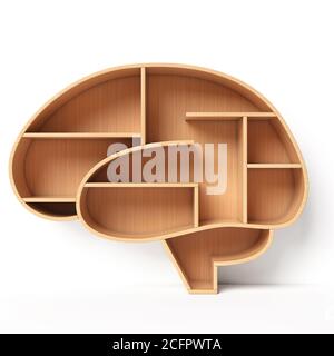 Bookshelves in the shape of human head, education book shelf concept 3d ...