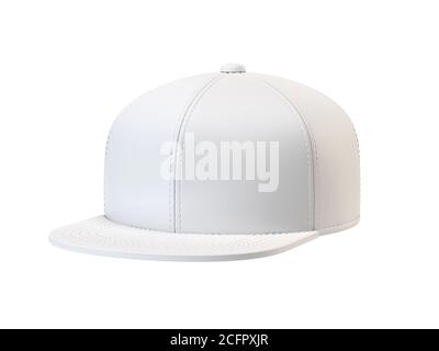 White and black snap back mock up, blank hat template, isolated on ...
