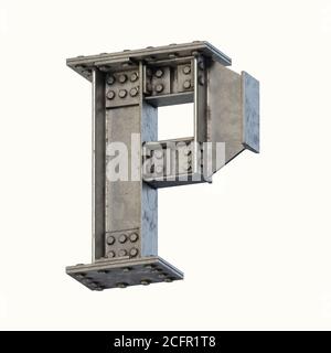 Steel beam font 3d rendering letter L Stock Photo - Alamy