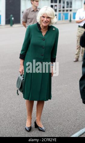 The Duchess of Cornwall at Beachley Barracks, Chepstow, during her ...