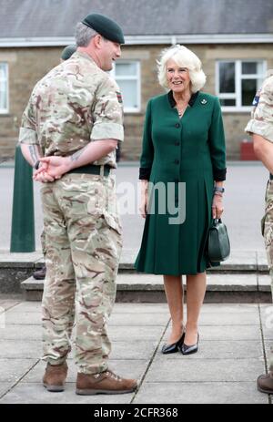 The Duchess of Cornwall at Beachley Barracks, Chepstow, during her ...