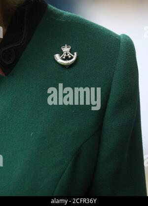 The Duchess of Cornwall wears the Rifles Cap Badge, at Beachley ...