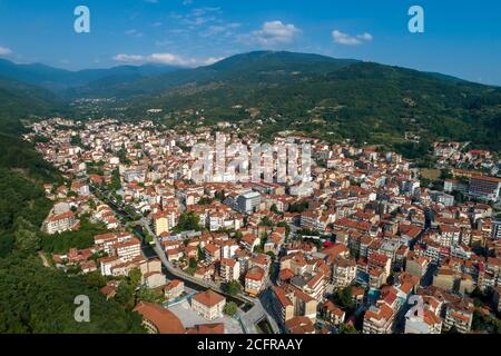 Aerial panoramic view of Florina city in northern Greece Stock Photo ...
