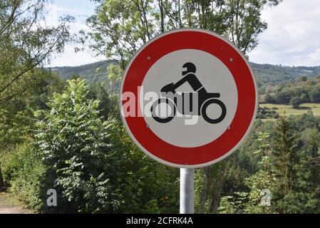 Dasburg, Germany. 06th Sep, 2020. Traffic sign transit prohibited for ...
