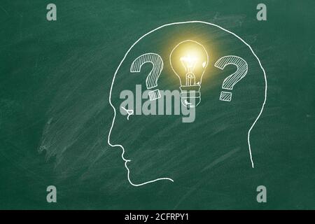 Glowing brain in a light bulb. Futuristic Plexus lines network ...