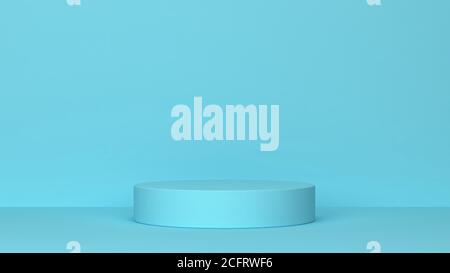 Single podium in front of wall. Minimal scene. 3d illustration Stock ...