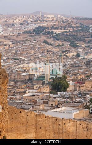 Elevated view over the Medina, Fez, Morocco, Africa Stock Photo - Alamy