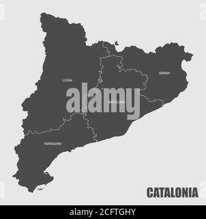 Catalonia administrative and political vector map Stock Vector Image ...