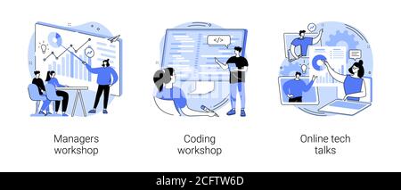 Employee skills training abstract concept vector illustrations Stock ...