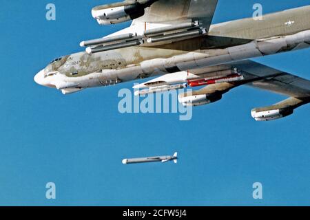 B-52 aircraft releasing an Tomahawk air-launched cruise missile. Dec. 6 ...