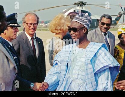 President Ahmadou Ahidjo of the United Republic of Cameroon arrives for ...