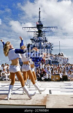 1983 - The Dallas Cowboy Cheerleaders perform their USO show "America ...