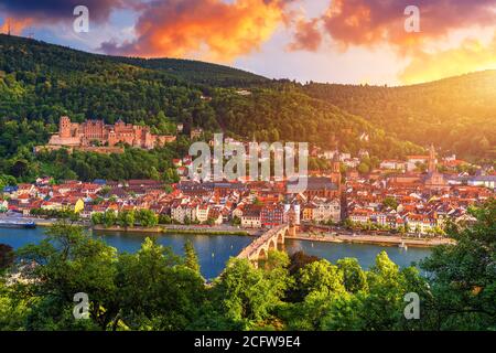 Heidelberg skyline aerial view from above. Heidelberg skyline aerial ...