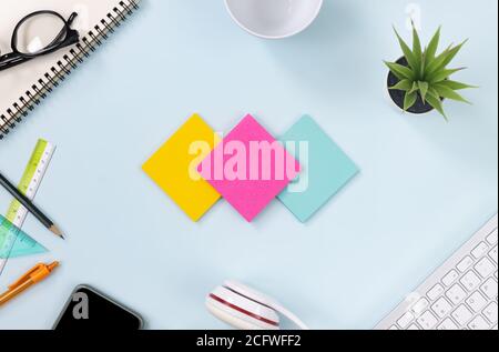 Blank spiral notebook pencil headphone lavender twigs wooden background ...