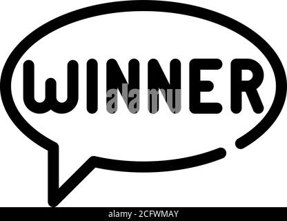 winner in quote frame line icon vector. winner in quote frame sign ...