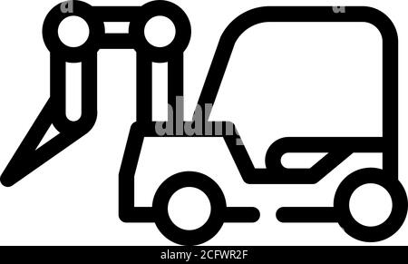 rotary hammer on wheels line icon vector illustration Stock Vector ...