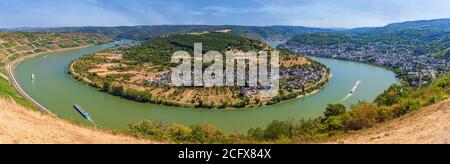 View of Boppard on the Rhine in Kestert, Rhine Valley, Rhine bend ...