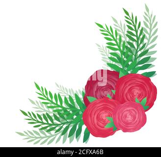 Vector bouquet of a rose flower, angular composition, design element ...