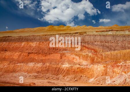 Bauxite open cast (open-pit) mine (martian landscape Stock Photo - Alamy