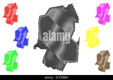 Ipoh City (Malaysia, Perak State) map vector illustration, scribble ...