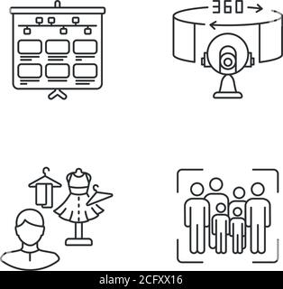 Production crew line icons collection. Director, Camera, Lighting ...