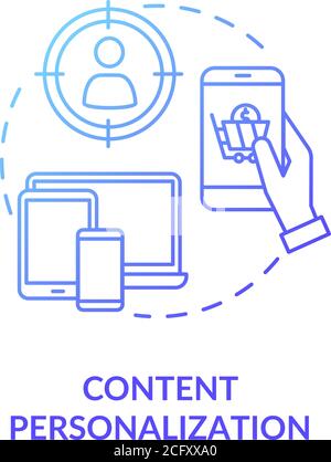 Content personalization blue gradient concept icon Stock Vector Image & Art - Alamy